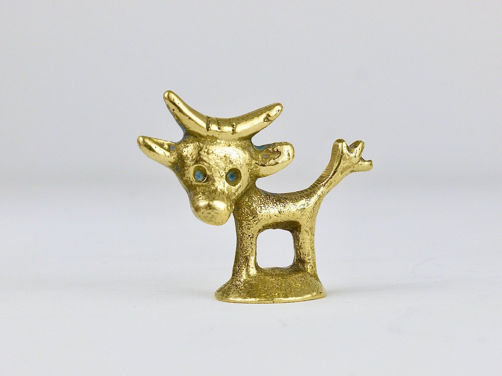 Mid-Century Brass Cow Figurine by Walter Bosse for Hertha Baller ...