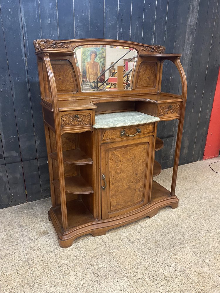 Jugendstil Schrank aus Nussholz Furnier und Ulmenmaser Gauthier ...