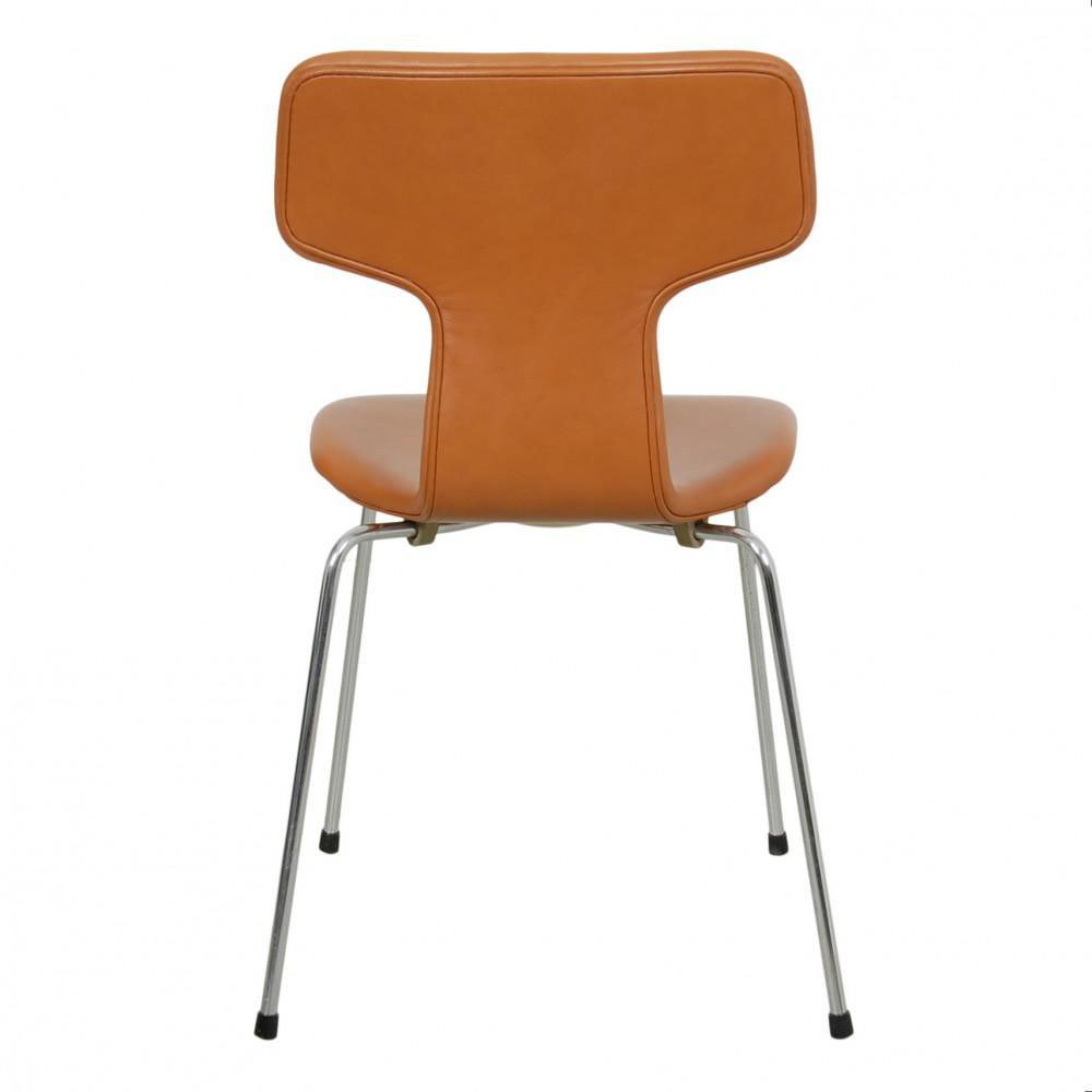 Cognac Classic Leather T-Chair by Arne Jacobsen for Fritz Hansen, 1990s ...