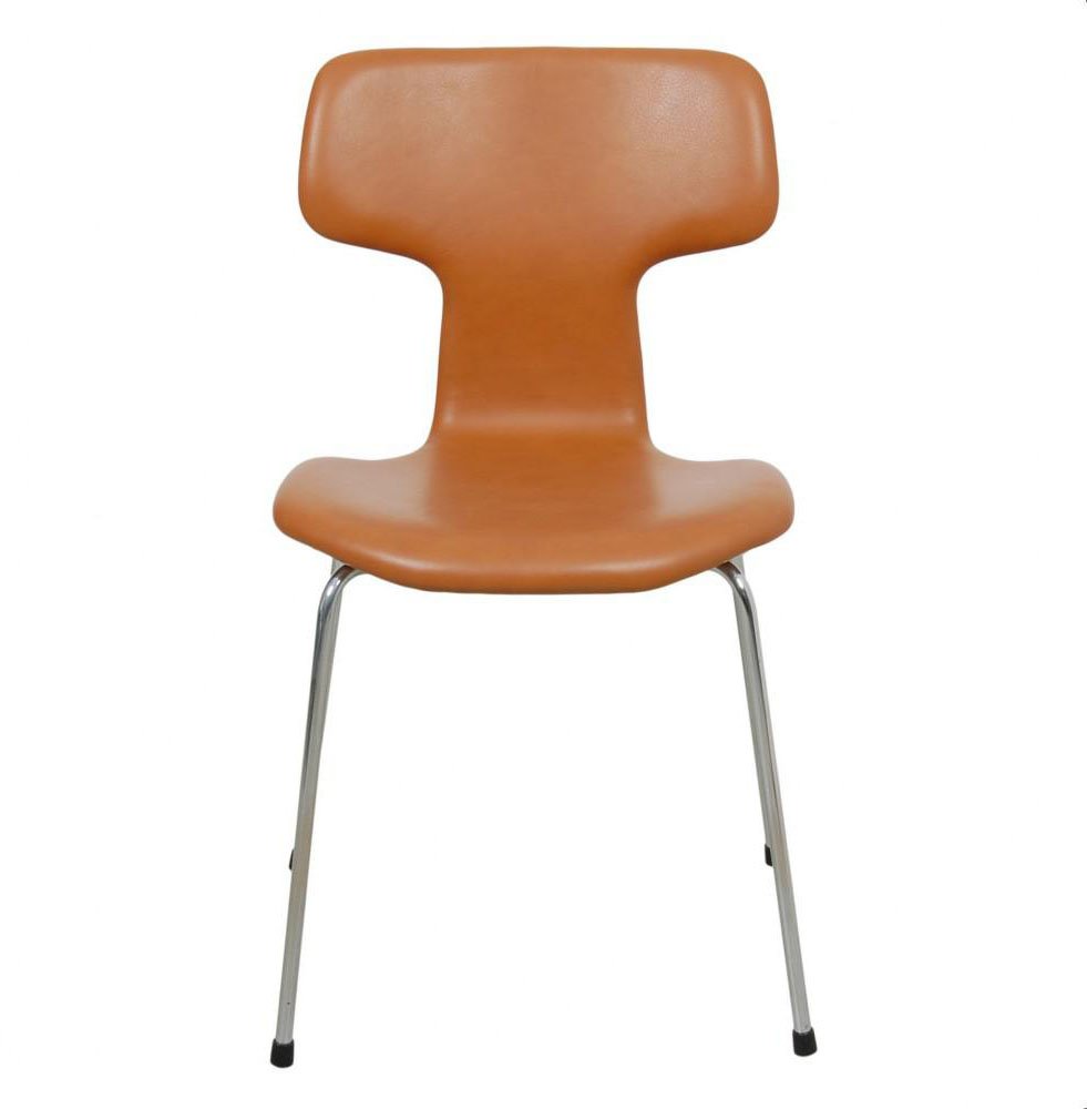 Cognac Classic Leather T-Chair by Arne Jacobsen for Fritz Hansen, 1990s ...
