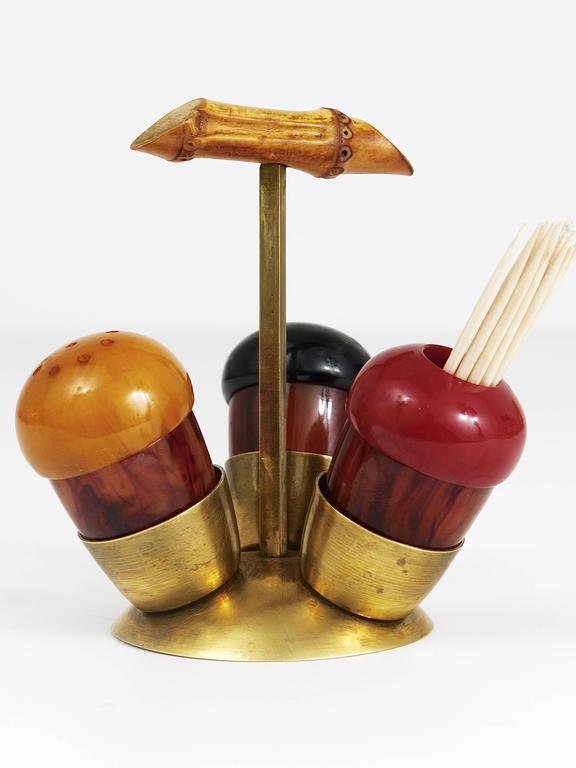 Mid-Century Salt & Pepper Toothpick Cruet Set by Richard Rohac, Austria ...