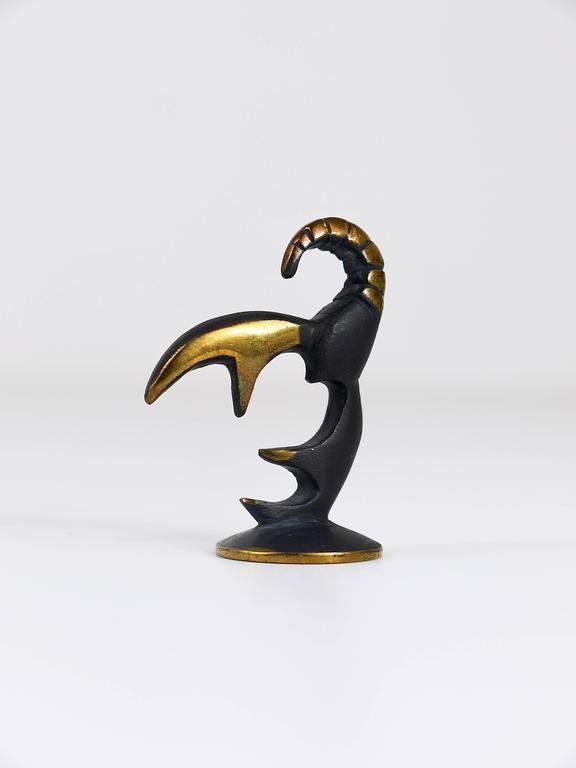 Brass Cancer Zodiac Figurine attributed to Walter Bosse for Hertha ...