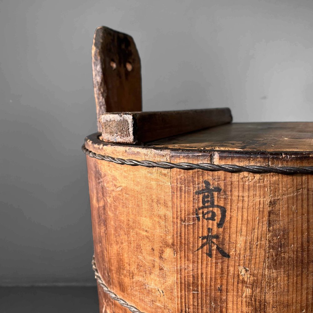 Antique Wooden Buckets, Japan, 1920s, Set of 2 for sale at Pamono