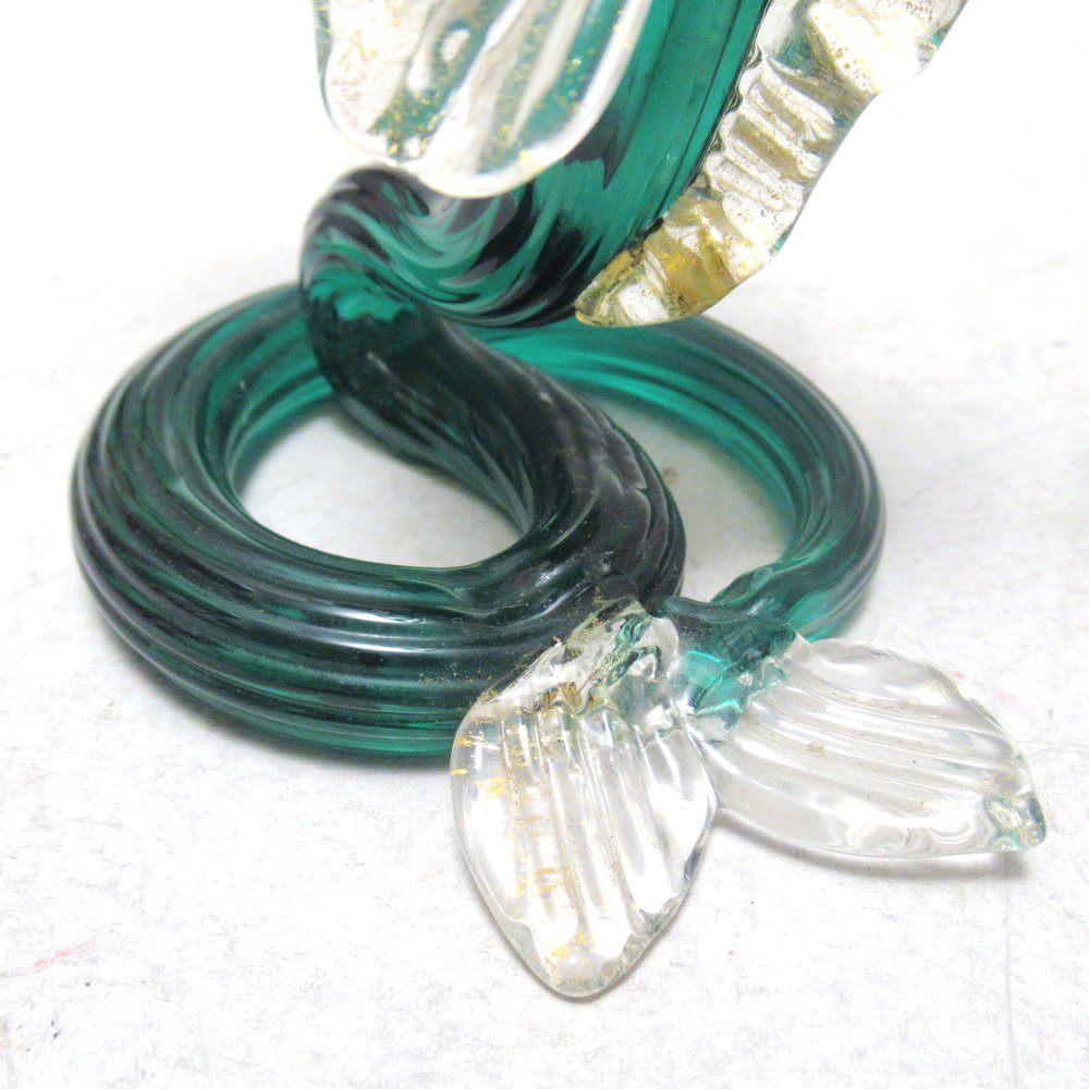Murano Glass Fish Vase attributed to Salviati, 1950s for sale at Pamono
