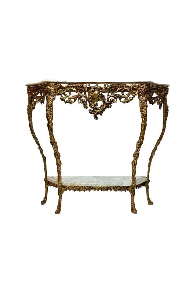 Vintage Bronze Console Table for sale at Pamono