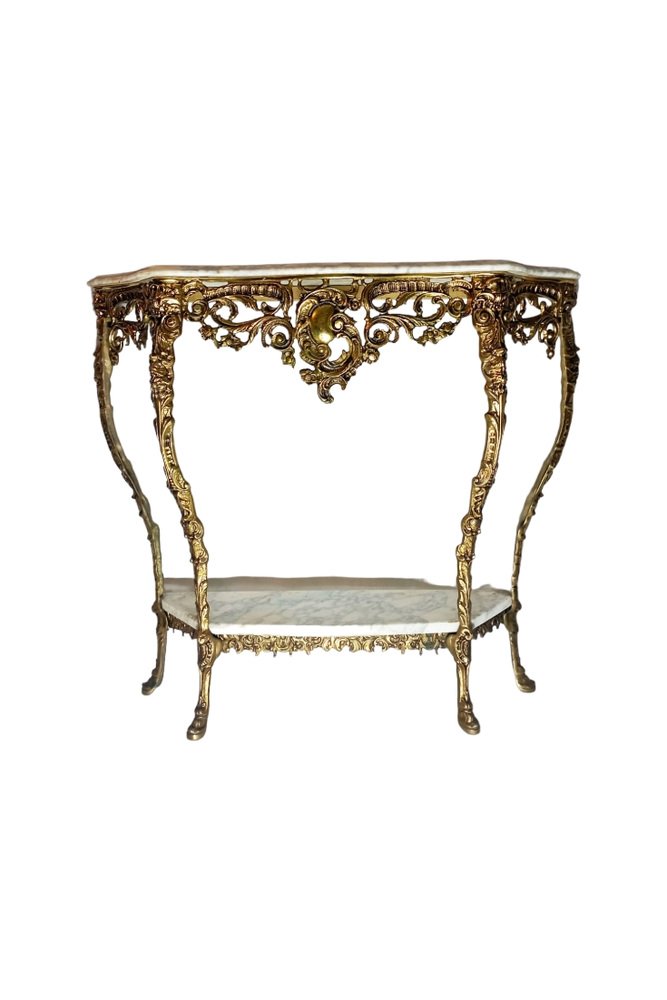 Vintage Bronze Console Table for sale at Pamono