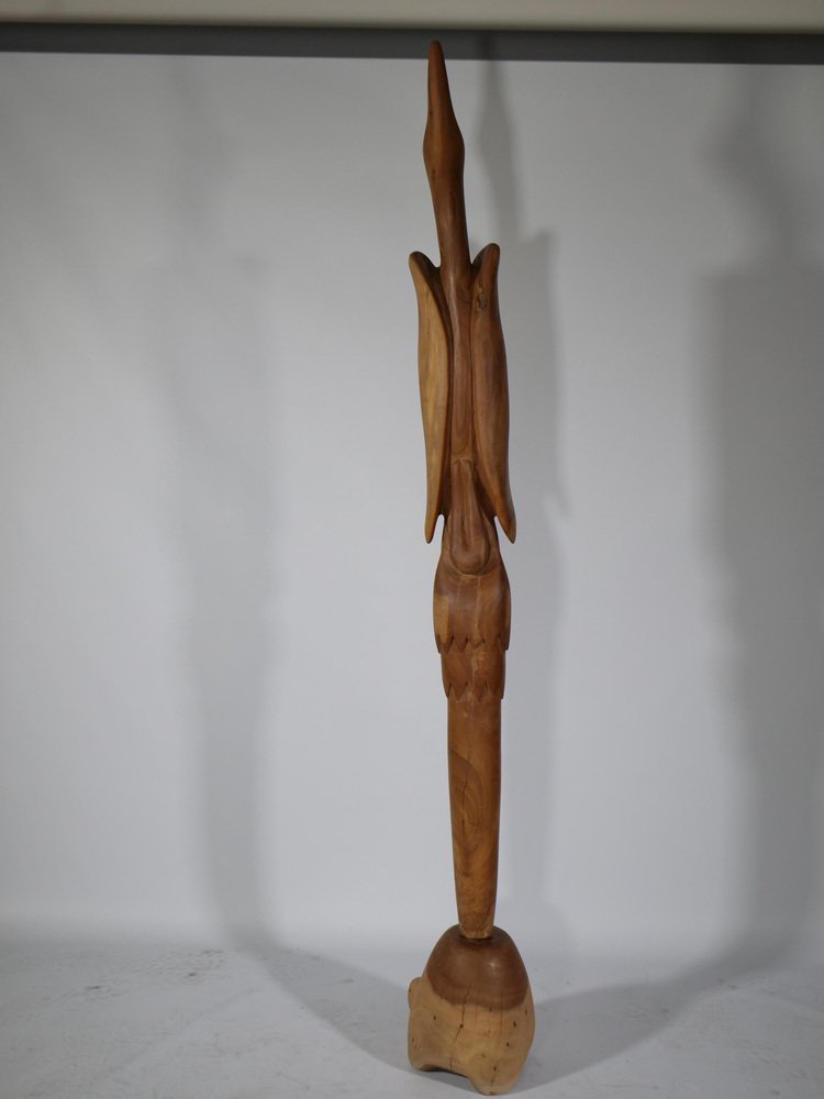 Große Teak Kran Skulptur, 1960er bei Pamono kaufen