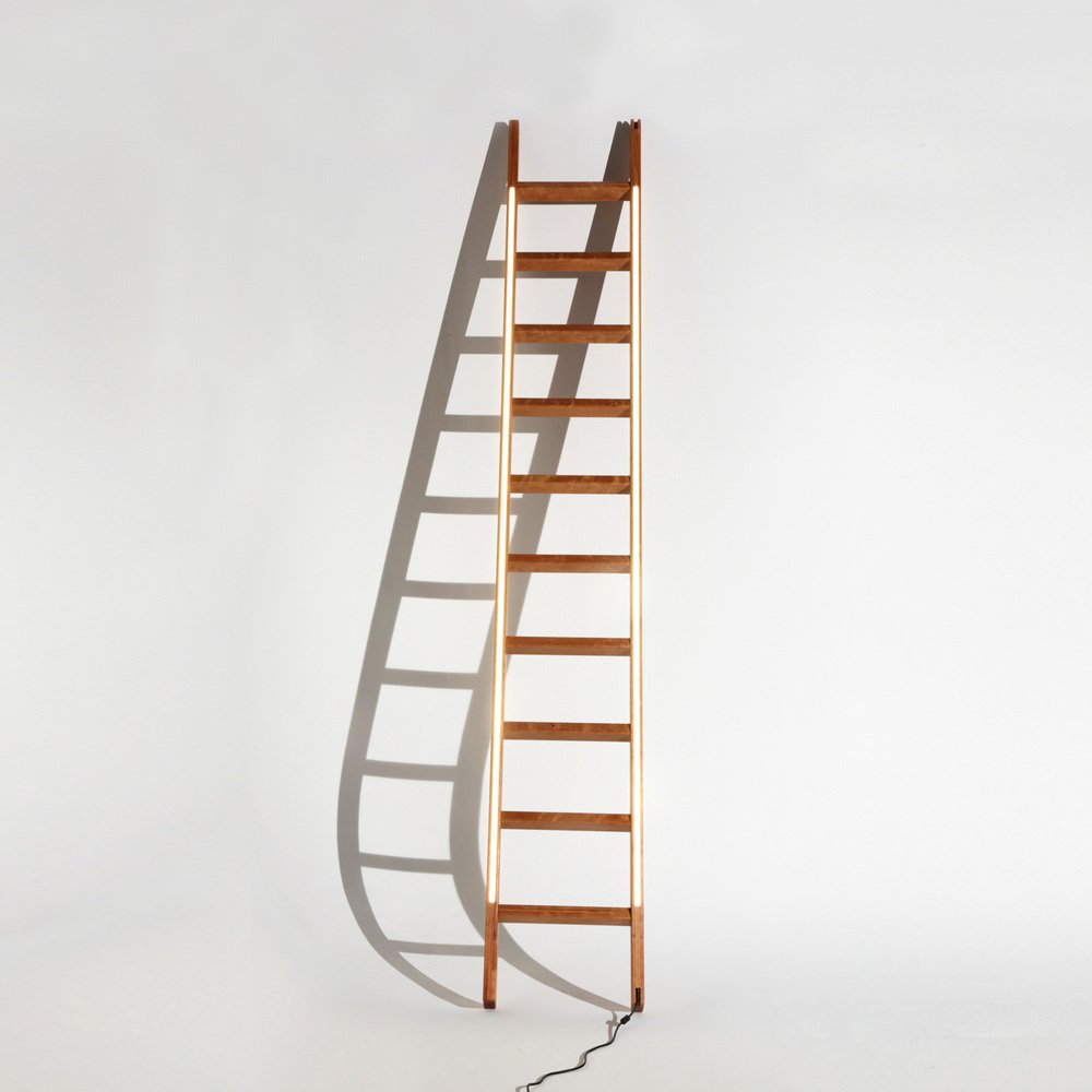 LED Line Light Ladder in Cherry by Noah Spencer for sale at Pamono