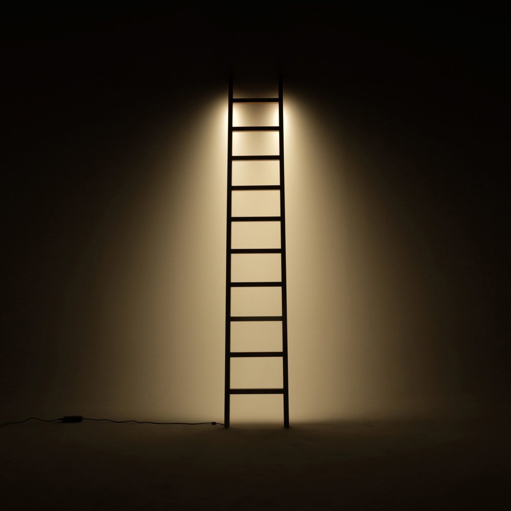 LED Line Light Ladder in Cherry by Noah Spencer for sale at Pamono
