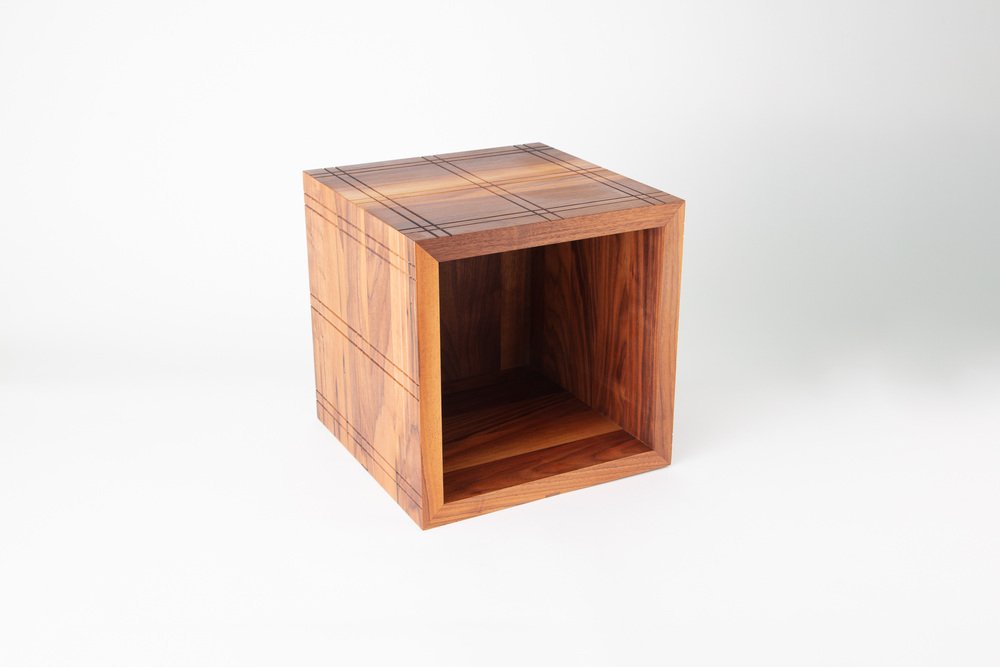 Walnut Quad Plaid Cube by Noah Spencer for sale at Pamono