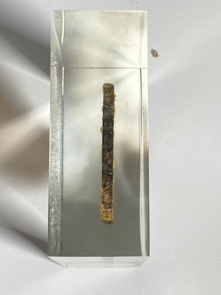 French Acrylic Glass Resin Cube Sculpture with Agate Stone, 1970s for ...