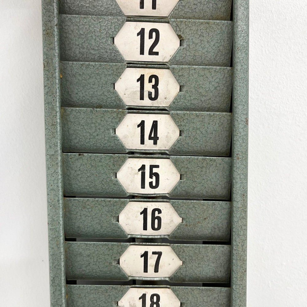 Vintage Czechoslovakian Industrial Time Card Rack, 1950s for sale at Pamono