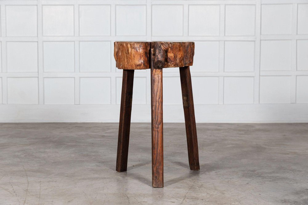French Provincial Elm Chopping Block Table, 1890s for sale at Pamono