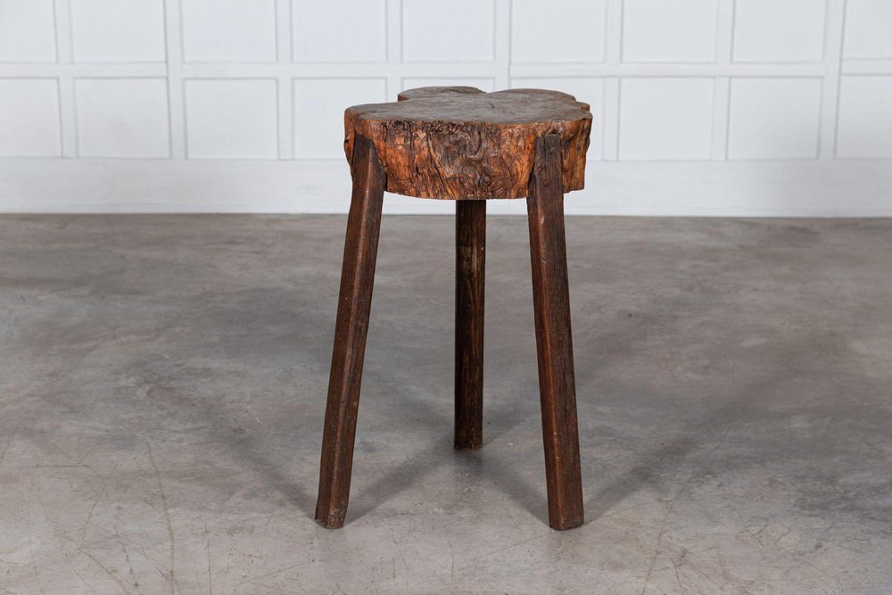 French Provincial Elm Chopping Block Table, 1890s for sale at Pamono