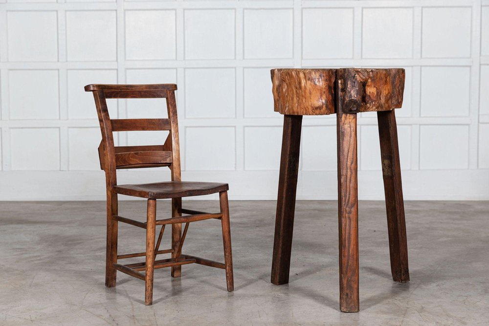 French Provincial Elm Chopping Block Table, 1890s for sale at Pamono