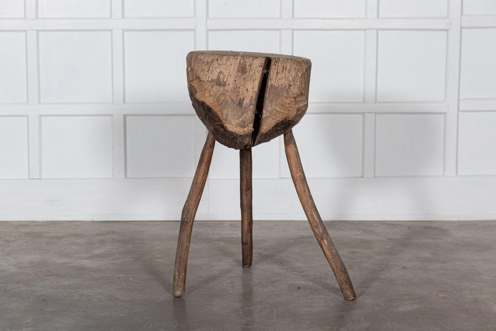 French Provincial Elm Chopping Block Table, 1890s for sale at Pamono