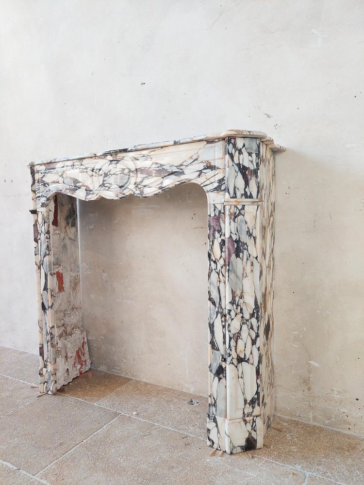 Antique French Pompadour Fireplace in Brèche Medici Marble for sale at ...