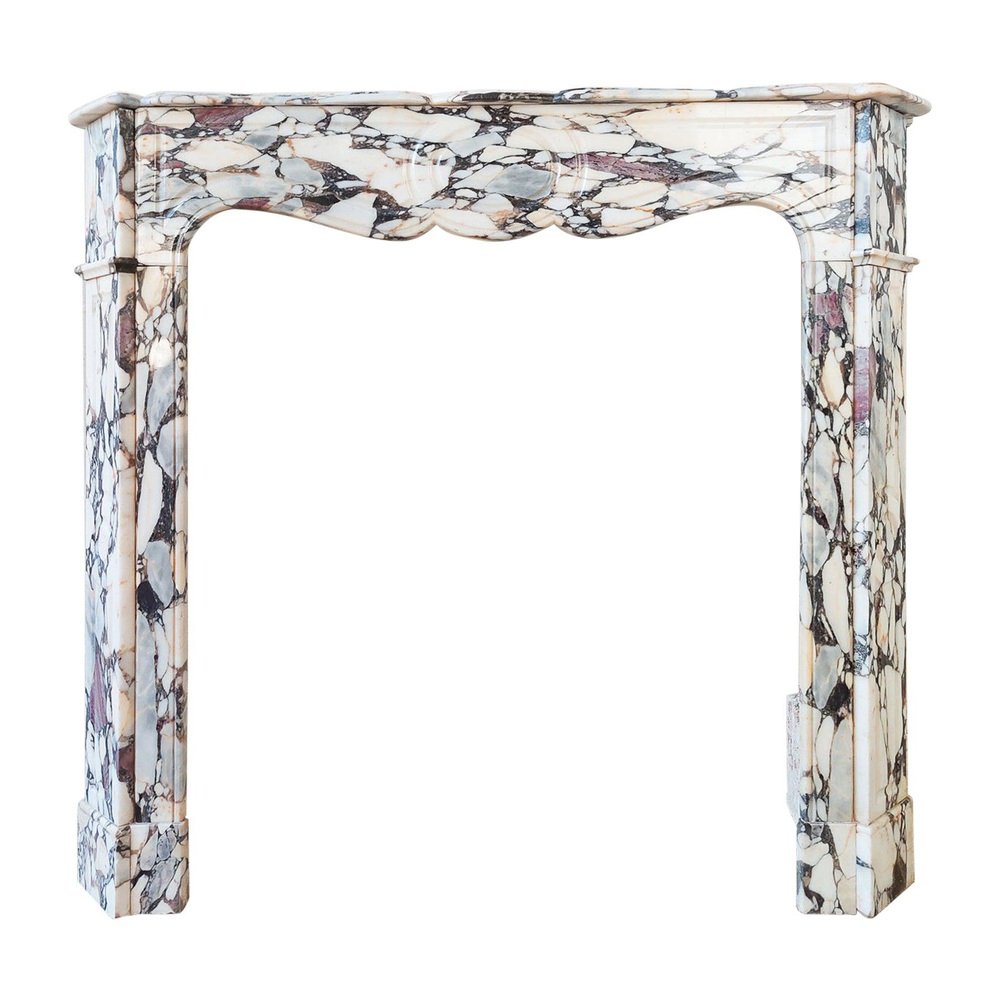 Antique French Pompadour Fireplace in Brèche Medici Marble for sale at ...