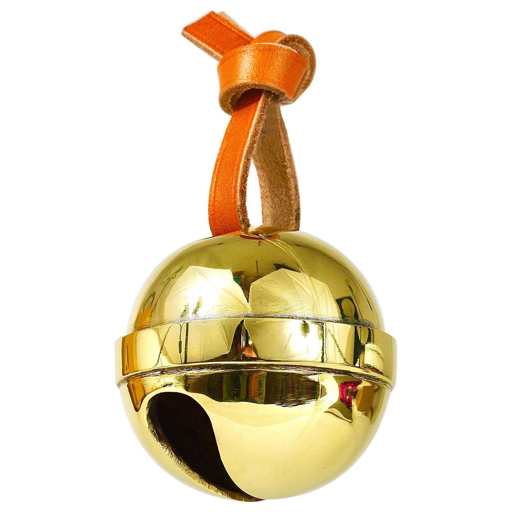 Handcrafted Jingle Bell #5039 Paperweight in Brass, Leather attributed ...