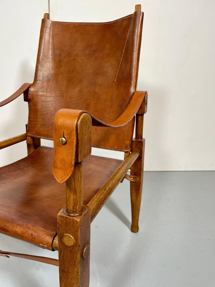 Safari Chair in Leather by Kaare Klint for sale at Pamono