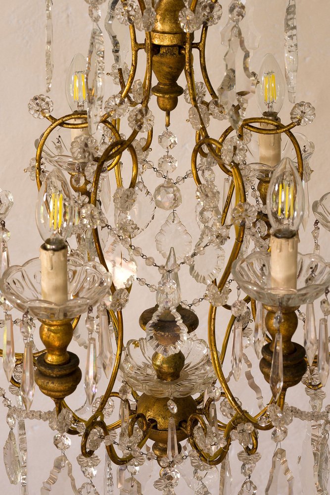 Vintage Maria Teresa Crystal Chandelier, 1940s for sale at Pamono