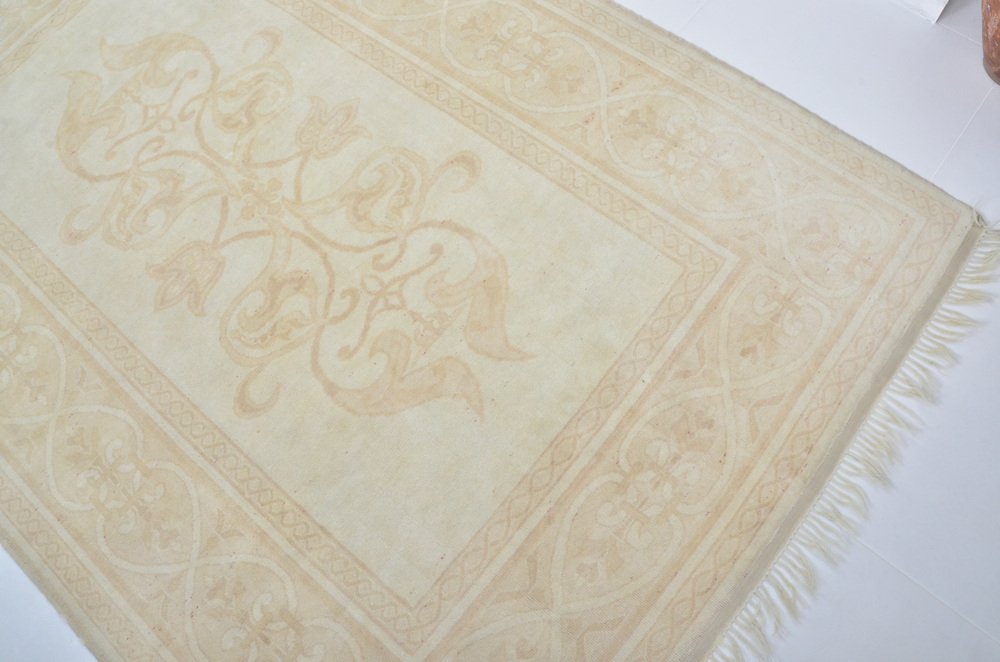 Turkish Natural Blonde & Ecru Wool Rug for sale at Pamono