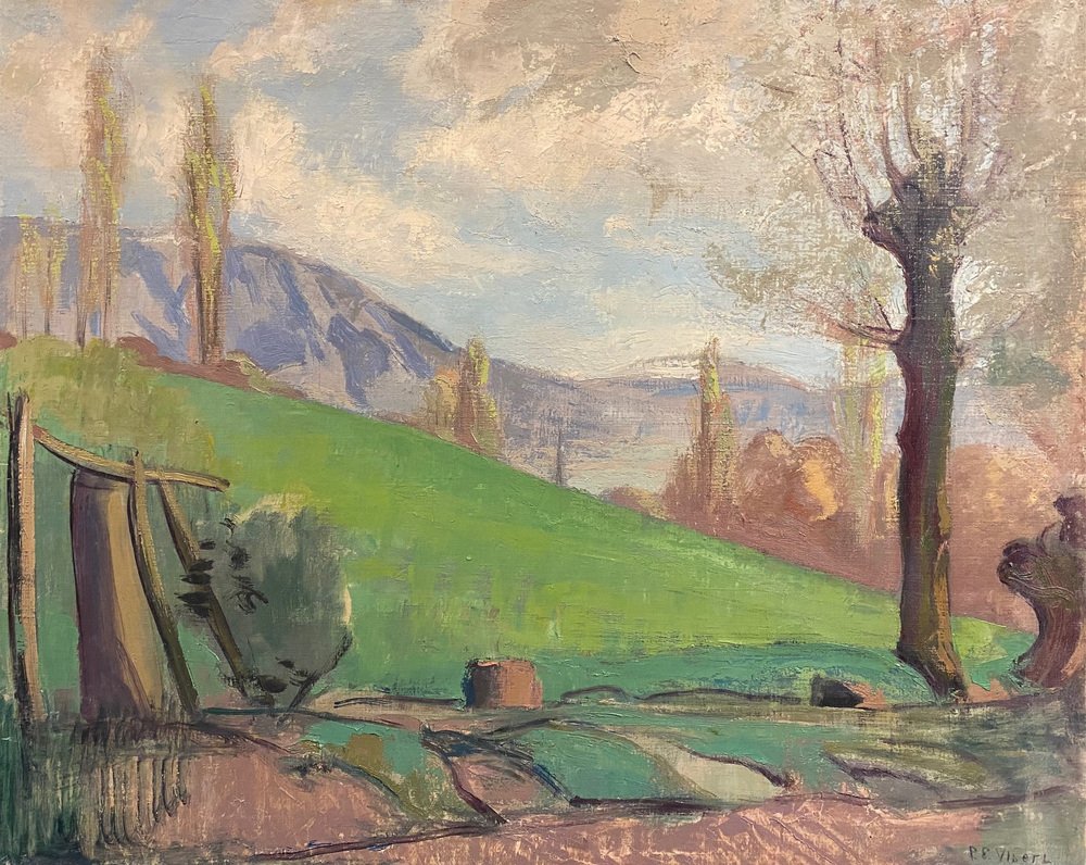 Pierre-Eugène Vibert, Landscape, 1905, Oil on Canvas for sale at Pamono