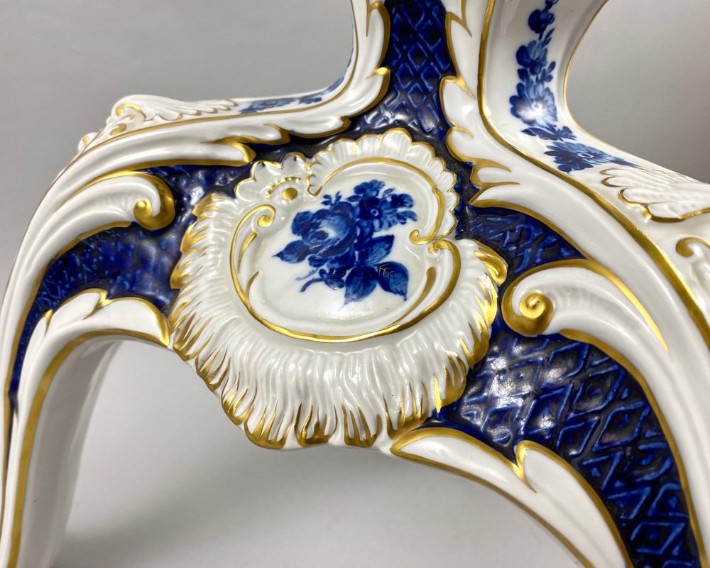 Vintage Hand-Painted Porcelain Coffee Table, Dresden, Germany, 1980s ...