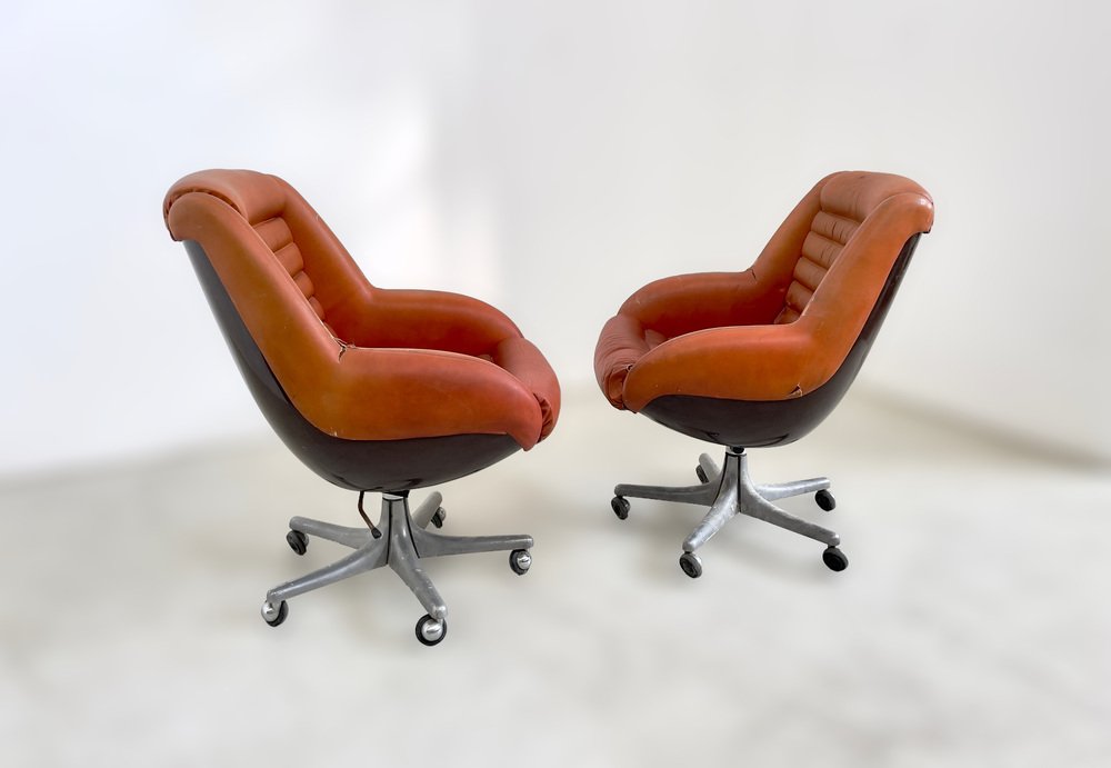 Fauteuils à Roulettes par Cesare Casati pour Arflex, 1960s, Set de 2 en ... Fauteuils à Roulettes par Cesare Casati pour Arflex, 1960s, Set de 2 en ...