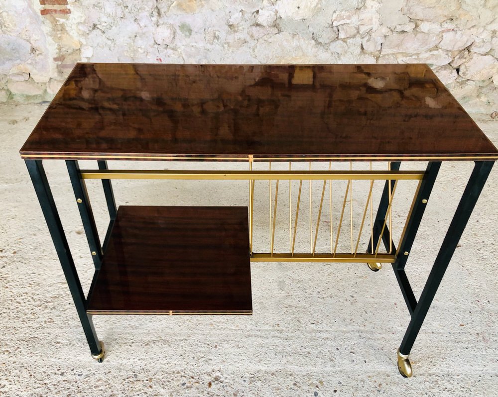 Vintage Console with Storage on Wheels, 1970s for sale at Pamono