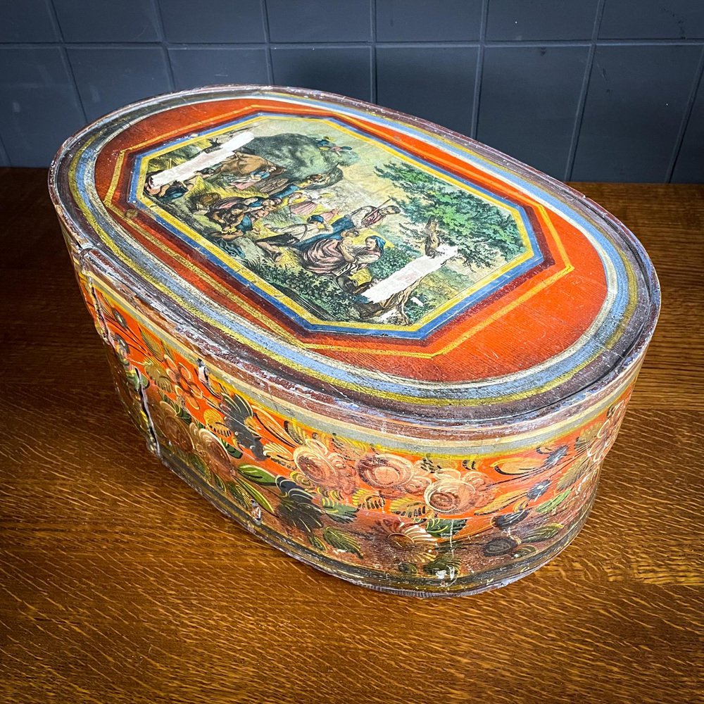 Antique Hand-Painted Chips Box, 1800s for sale at Pamono