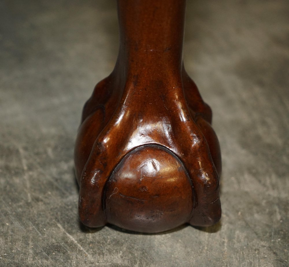 English Dining Table in Hand Carved Walnut with Claw & Ball Feet, 1920s ...