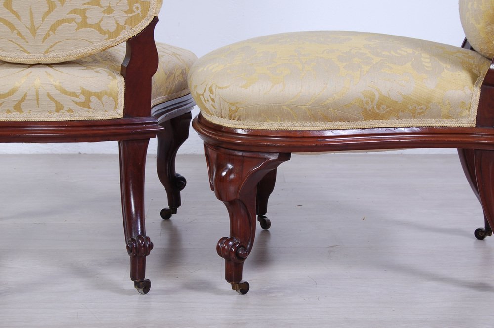 Set of Victorian British Lounge Chairs, 1890s for sale at Pamono