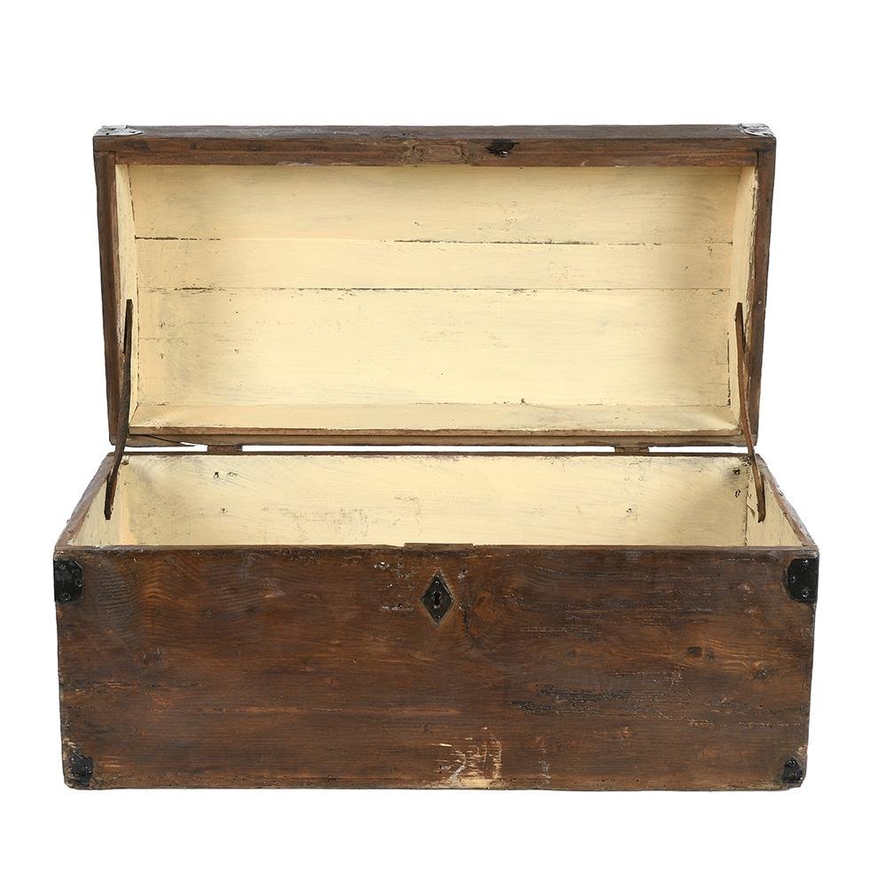 Vintage Metal & Wooden Transport Trunk for sale at Pamono