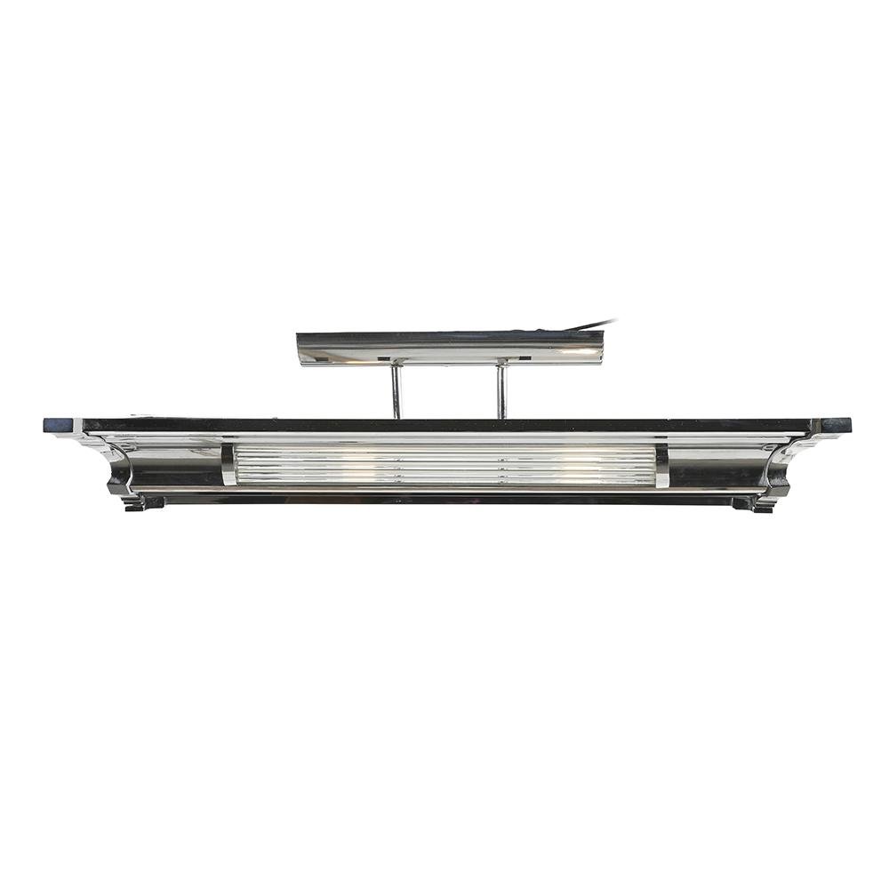 Art Deco Ceiling Light In Chromed Bronze And Molded Glass For Sale At Pamono