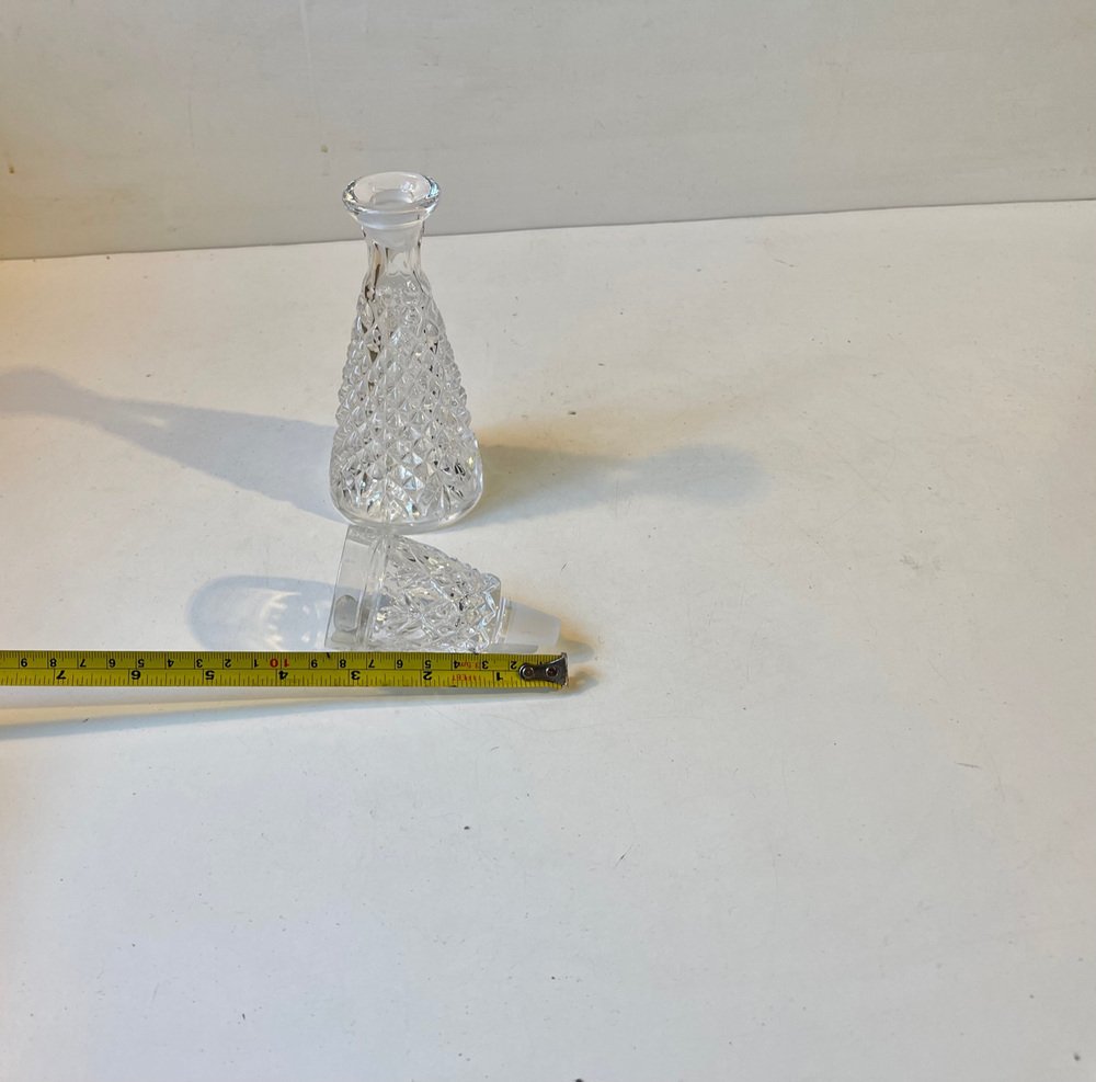 Small Vintage Cut Crystal Glass Decanter, 1970s for sale at Pamono