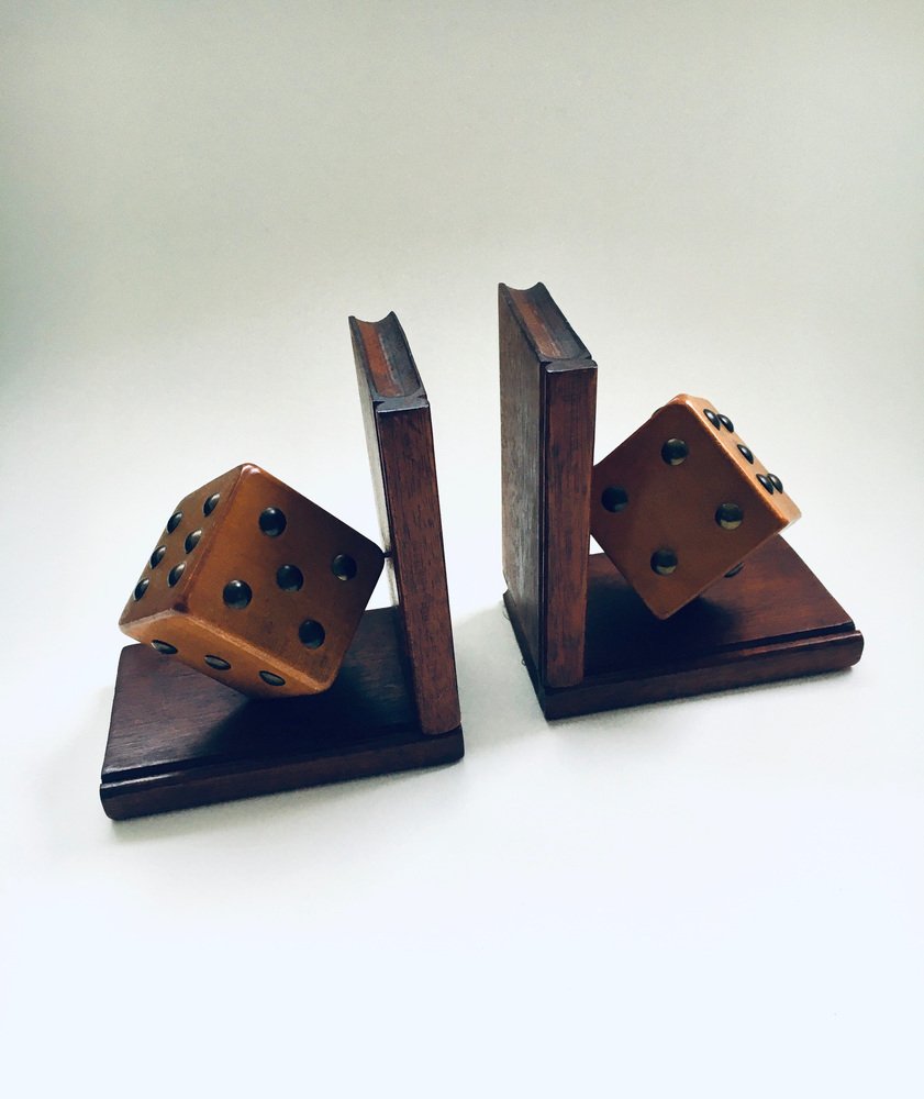 Arts & Crafts Wooden Dice Bookends, Belgium, 1920s, Set of 2 for sale ...