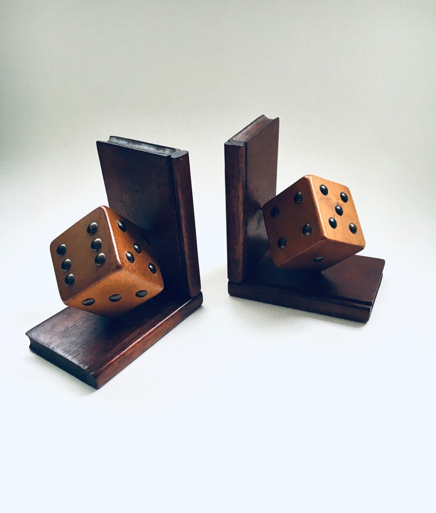 Arts & Crafts Wooden Dice Bookends, Belgium, 1920s, Set of 2 for sale ...