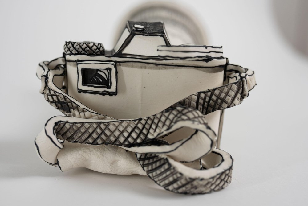 Katharine Morling, Camera Sculpture with Long Lens, 2022, Porcelain for ...