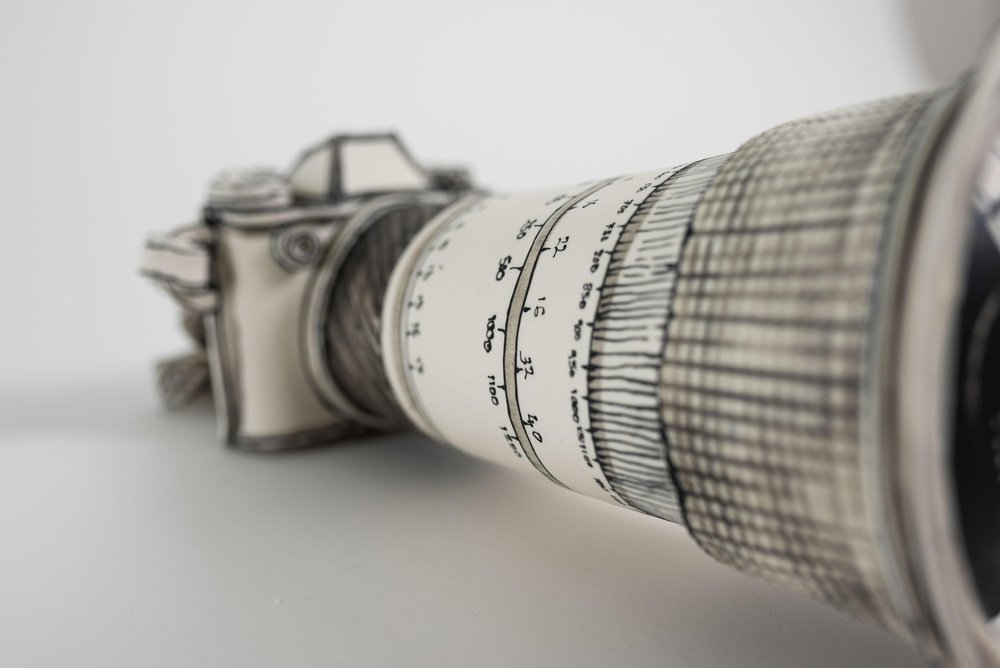 Katharine Morling, Camera Sculpture with Long Lens, 2022, Porcelain for ...