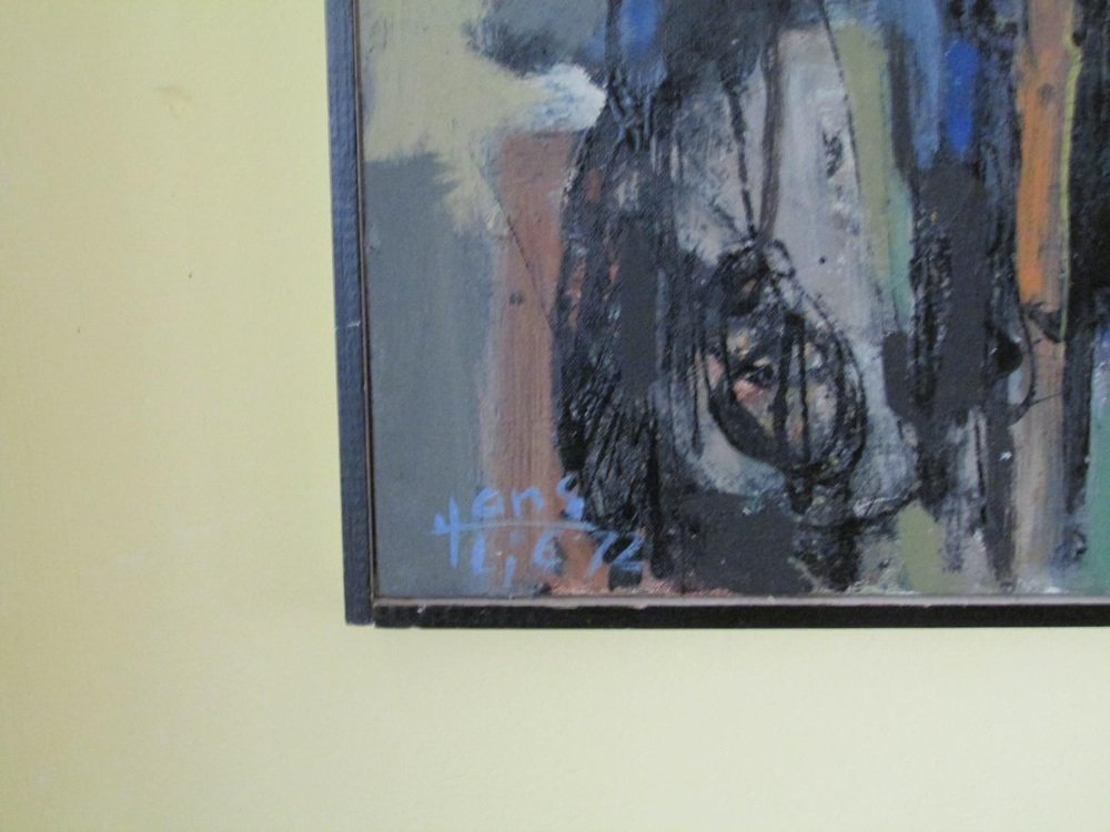 Hans Lie, Abstract Composition, 1972, Oil on Canvas for sale at Pamono