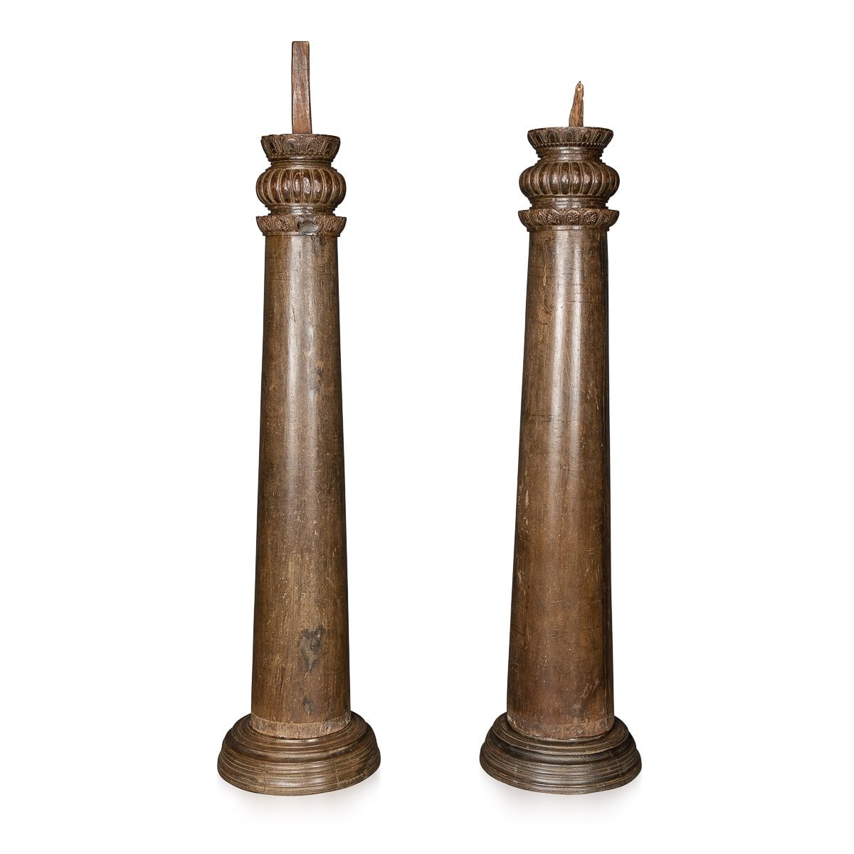19th Century Indian Handcarved Architectural Columns, 1860s, Set of 2 ...
