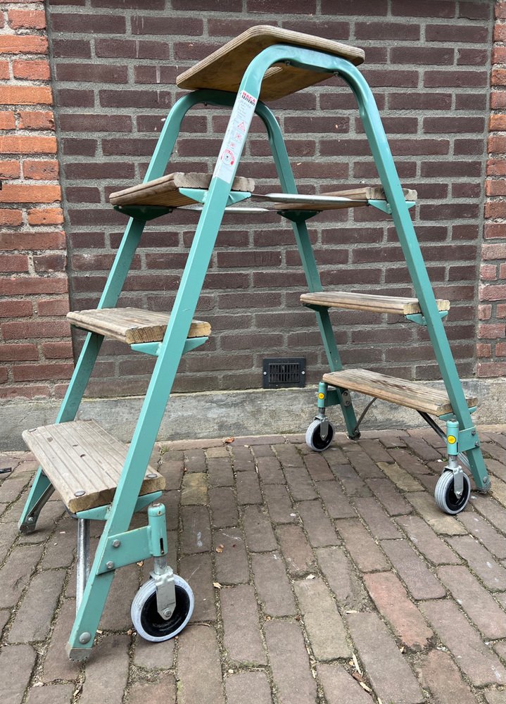 Industrial Rolling Step Ladder Stool, 1970s for sale at Pamono