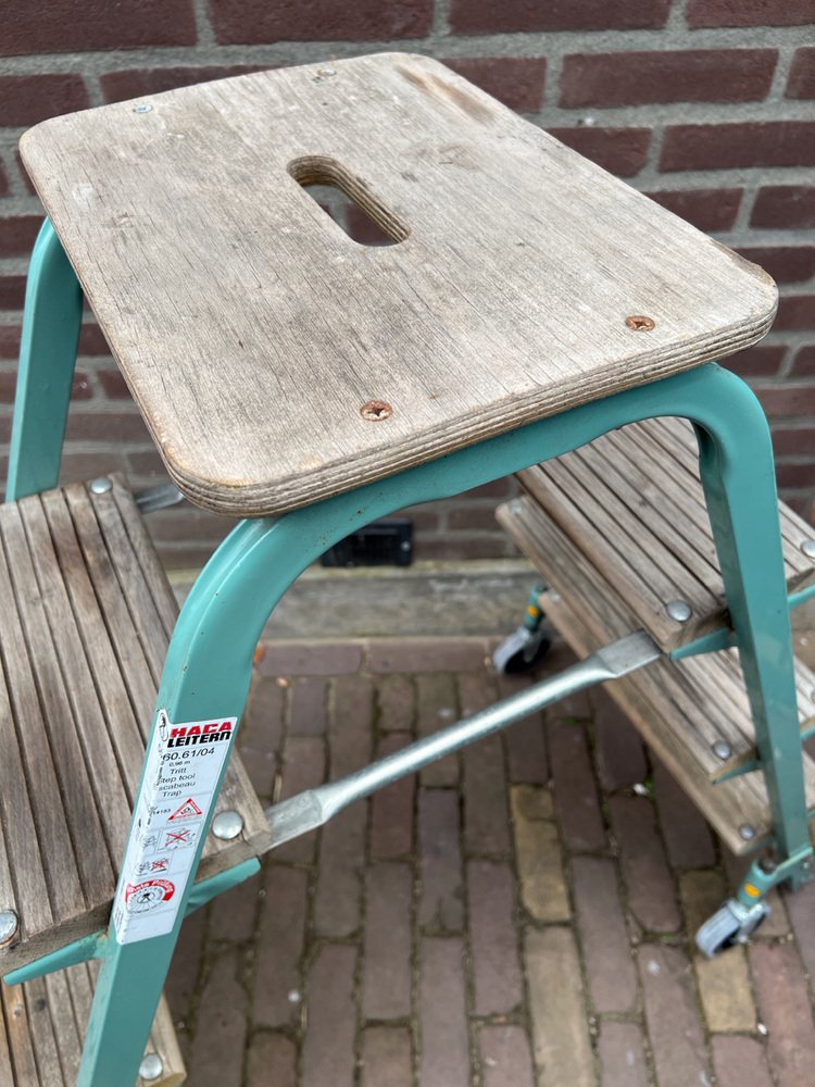 Industrial Rolling Step Ladder Stool, 1970s for sale at Pamono