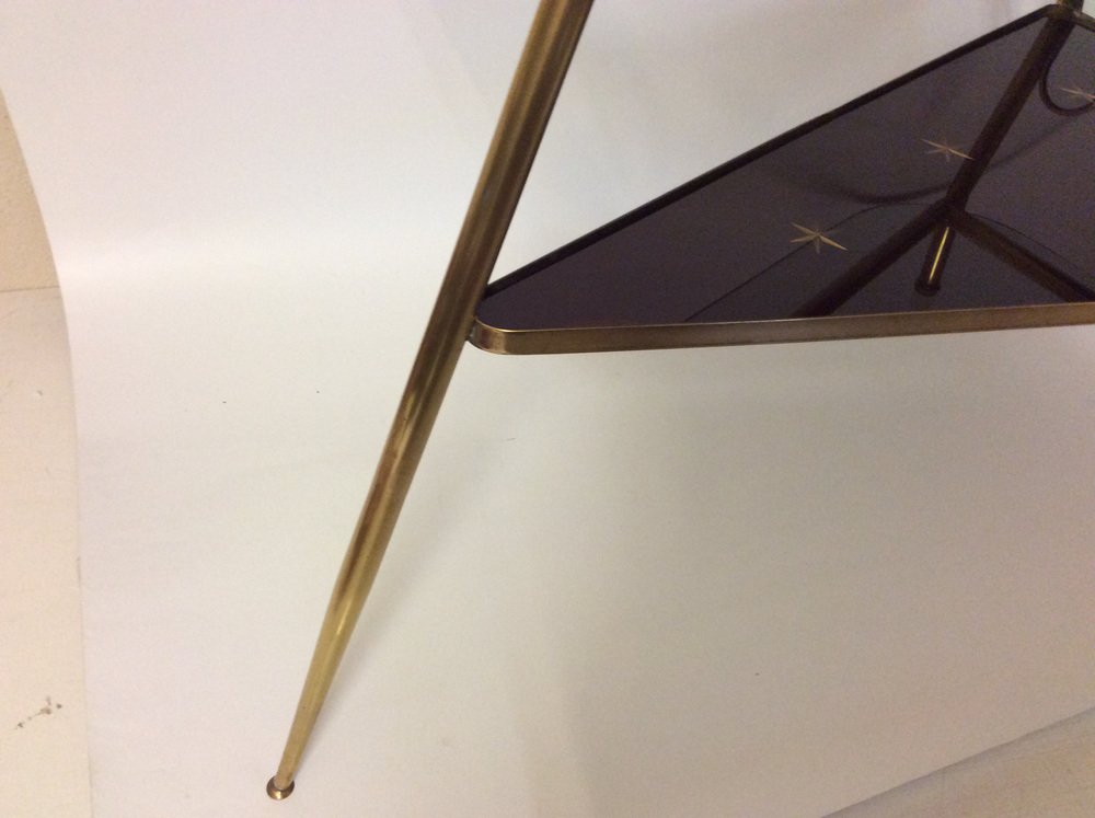 Triangular Brass and Glass Coffee Table by Gio Ponti, 1950s for sale at ...