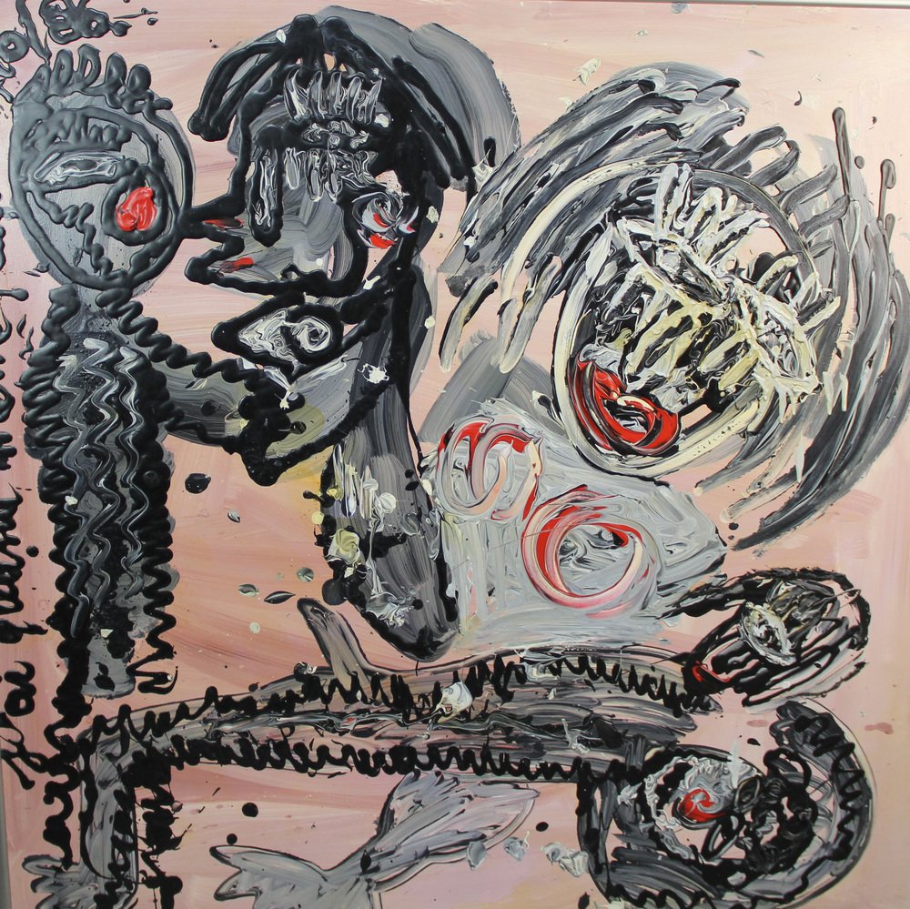 Vanosta, Expressionist Composition, 1983, Oil on Canvas for sale at Pamono