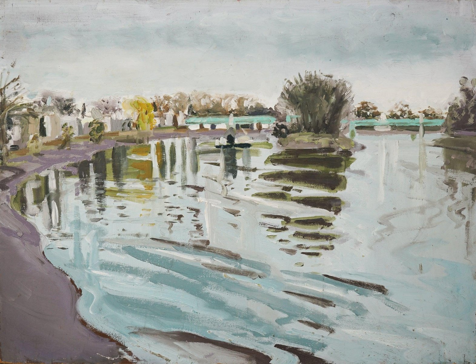 Jackson, Strand on The Green En Plein Air, 21st Century, Oil on Board ...