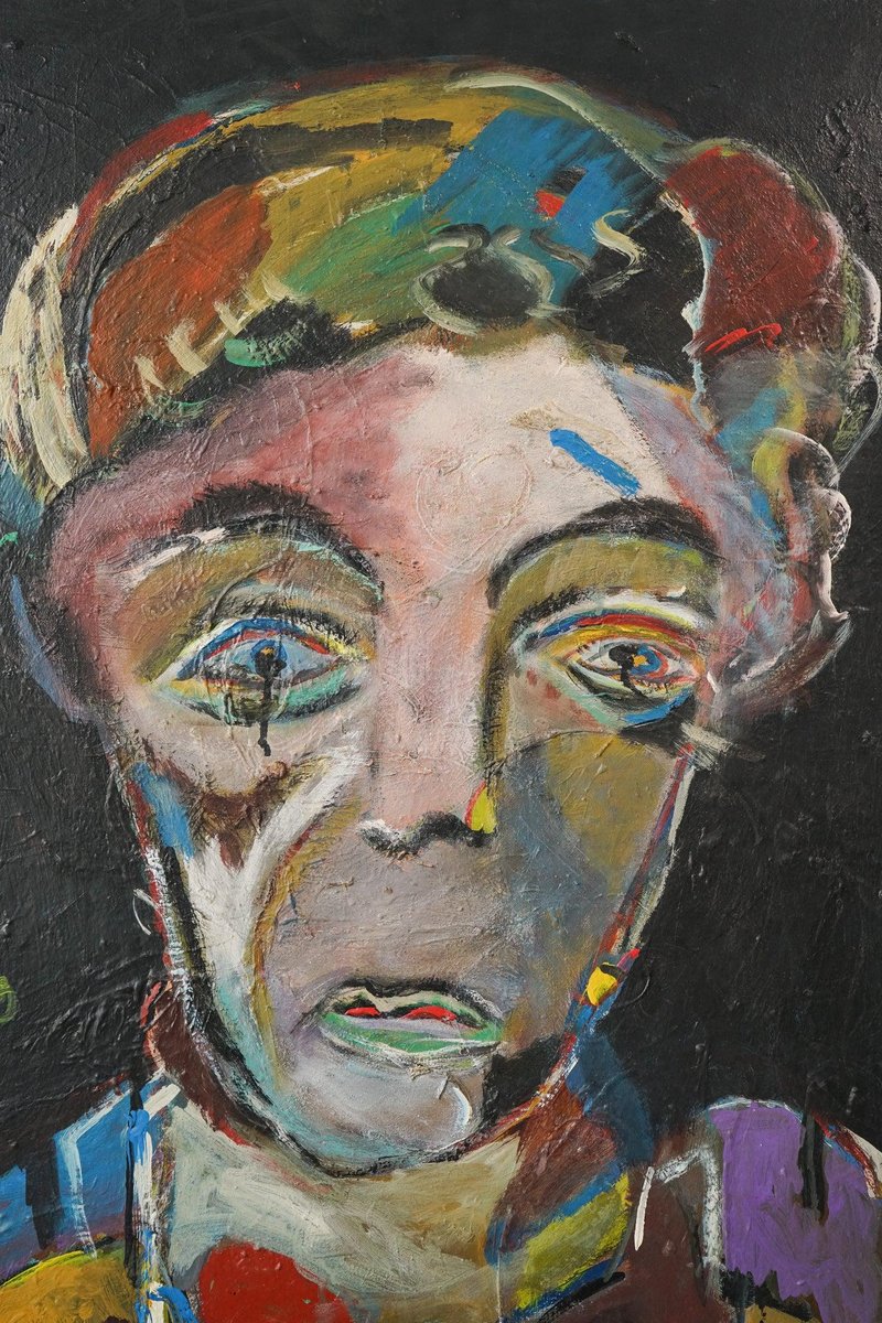 Tello, Expressionistisches Porträt, Ende 20. Jh., Öl auf Karton ...