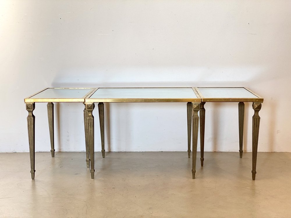 Brass Tables, 1960s, Set of 3 for sale at Pamono