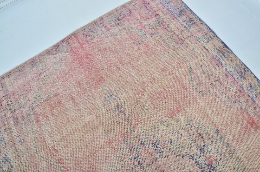 Vintage Handmade Overdyed Area Rug for sale at Pamono